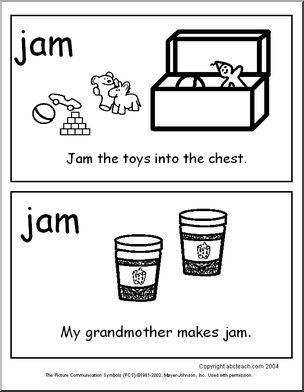 Jam (black outline version) Homonym – Abcteach