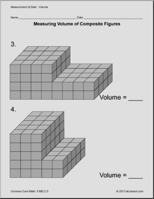 Common Core: U.S. Measurement – Measuring Volume of Composite Figures ...