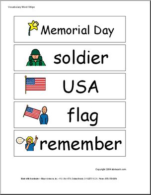 Word Wall: Memorial Day (pictures) – Abcteach