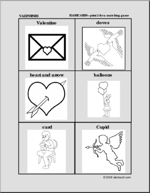 Flashcards: Valentines (preschool/primary) – Abcteach
