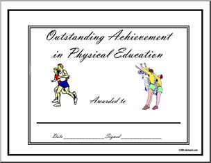 Certificate: Outstanding Achievement Award – Physical Education – Abcteach