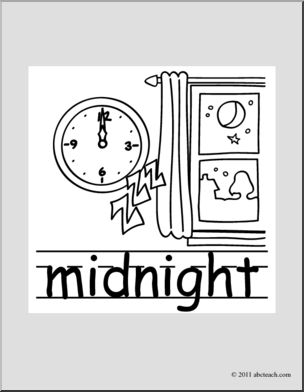 Clip Art: Basic Words: Midnight B&W (poster) – Abcteach