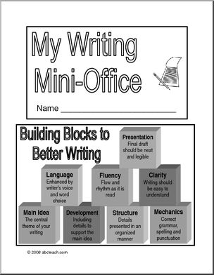 Mini Office: Writing (b/w) – Abcteach