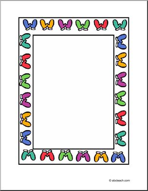 Border Paper: Mittens (without lines) – Abcteach