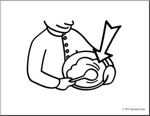 Clip Art: Basic Words: Meet (coloring page) – Abcteach