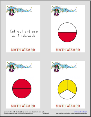 Math Wizard Fraction Practice Flash Cards – Abcteach