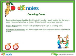 Interactive: Notebook: Math: Money (elem) – Abcteach