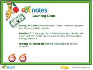 Interactive: Notebook: Math: Addition-Canadian Coins – Abcteach