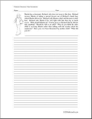 Writing Prompt: False Accusations – Abcteach