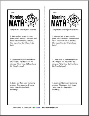 Problem Solving Cards – Set A (with lines) Clip Art – Abcteach