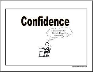 Poster: Life Skills – Confidence (stick figure) – Abcteach