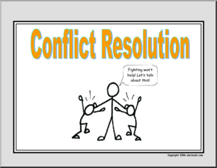 Poster: Life Skills – Conflict Resolution (stick figure) – Abcteach