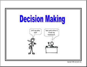 Poster: Life Skills – Decision Making (stick figure) – Abcteach
