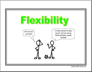 Poster: Life Skills – Flexibility (stick figure) – Abcteach
