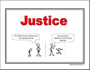 Poster: Life Skills – Justice (stick figure) – Abcteach
