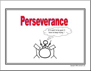 Poster: Life Skills – Perseverance (stick figure) – Abcteach