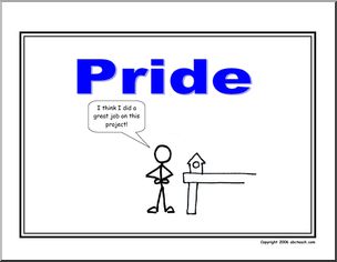 Poster: Life Skills – Pride (stick figure) – Abcteach