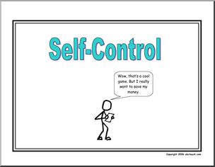 Poster: Life Skills – Self-Control (stick figure) – Abcteach