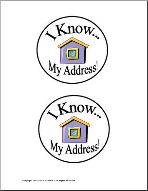 Badge: I Know …My Address (preschool) – Abcteach