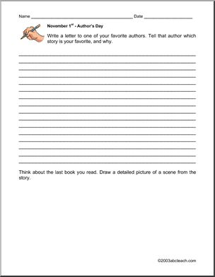 Writing Prompts: My Journal – November (elementary) – Abcteach