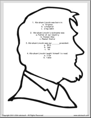 Shapebook: Abraham Lincoln – Abcteach