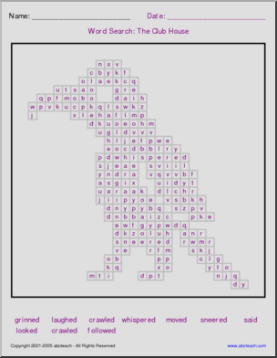 Word Search: The Club House – Abcteach