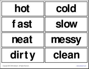 Antonyms Word Wall – Abcteach