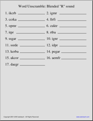 Consonant Blend DR- Sign – Abcteach