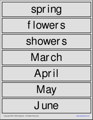 Spring Word Wall – Abcteach