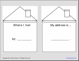 Shapebook: Address Information (Elementary) – Abcteach