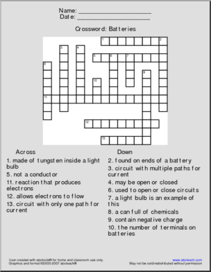 Crossword: Abraham Lincoln and the Civil War – Abcteach