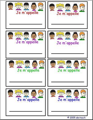 French Name Tag: Je m’appelle – Abcteach