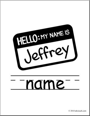 Clip Art: Basic Words: Name B&W (poster) – Abcteach