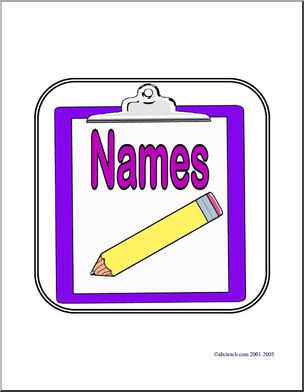 Sign: Names – Abcteach