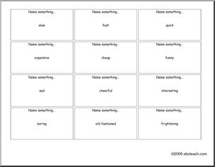 ESL: Name Game Cards #5 (misc) – Abcteach
