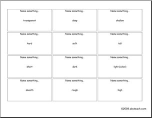 ESL: Name Game Cards #9 (object theme) – Abcteach