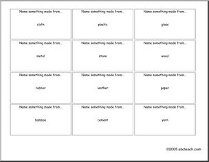 ESL: Name Game Cards #11 (made of) – Abcteach