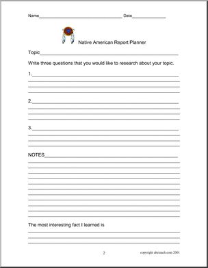 Report Planner: Native Americans – Abcteach