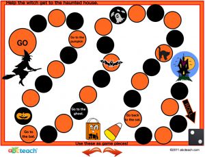 Interactive: Notebook: Halloween: Board Game (prek/elem) – Abcteach