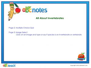 Interactive: Notebook: Animal: Invertebrate Quiz – Abcteach