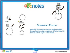 Interactive: Notebook: Snowman Puzzle – Abcteach