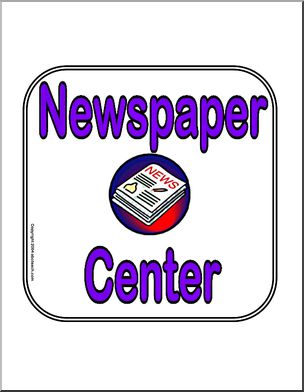 Sign: Newspaper Center – Abcteach