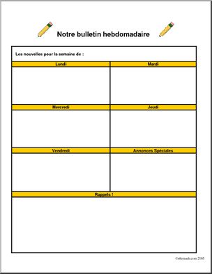 French: Newsletter Template — Les nouvelles du collÃ‹ge. (middle/junior ...