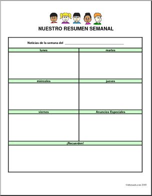 Spanish: Newsletter Template — kids graphic (color) – Abcteach