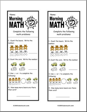 Comparisons 2 Morning Math – Abcteach