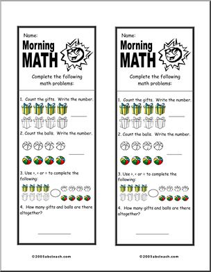 Comparisons 1 Morning Math – Abcteach