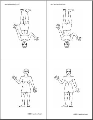 Nomenclature Cards: Human Body (4) (b/w) (foldable) – Abcteach