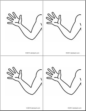 Nomenclature Cards: Human Body; Arm (4) (b/w) – Abcteach