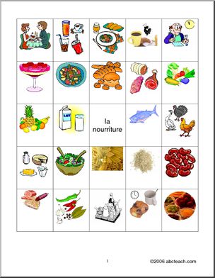 Food Bingo – Abcteach