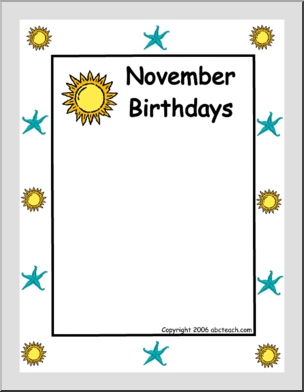 Border Paper: November Birthdays – Abcteach
